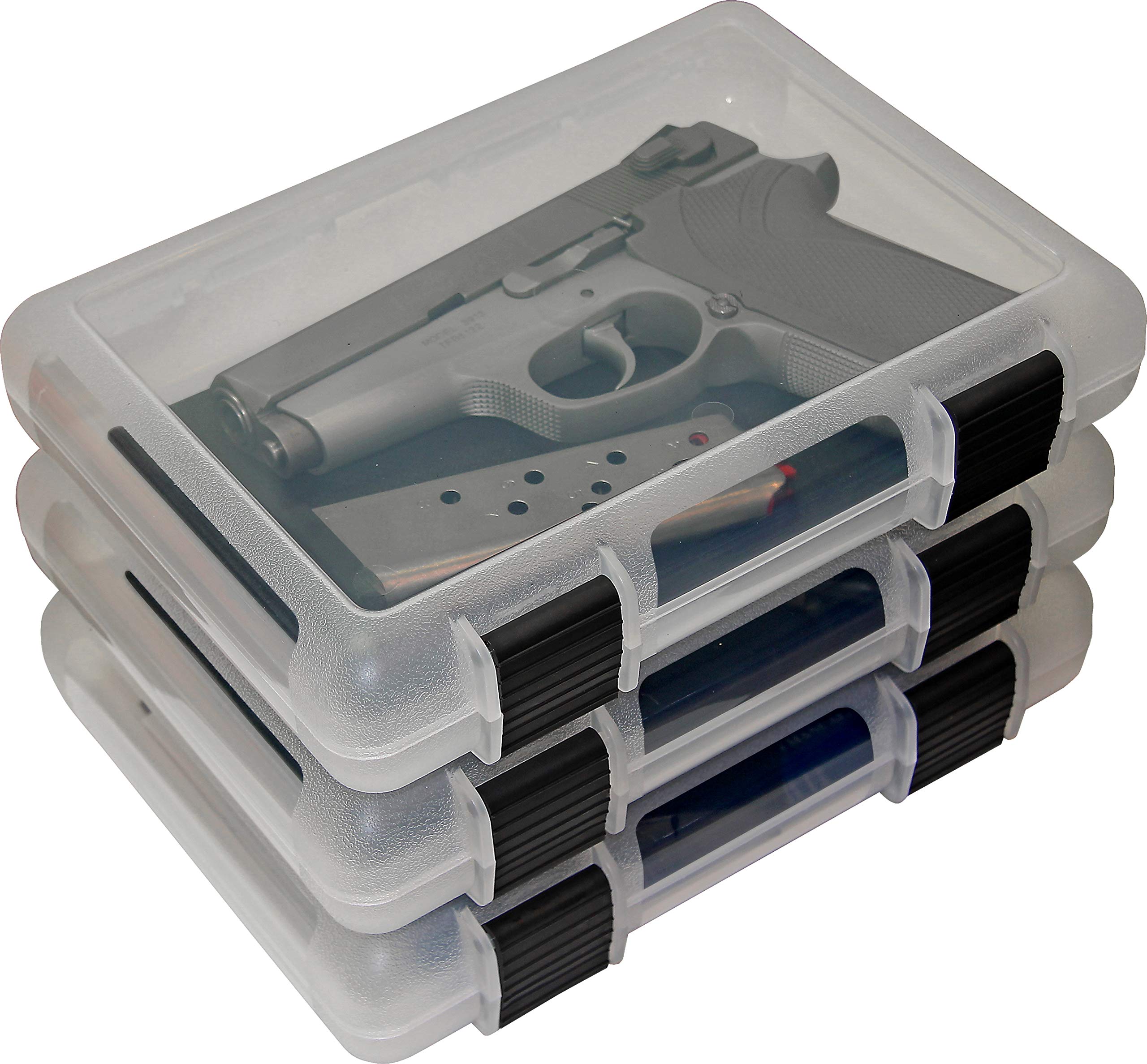 MTM In-Safe Handgun Storage and Organizing Case ISC12, Clear, 12-Inch (3-Pack)