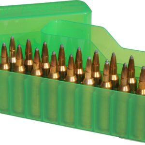 MTM 20 Round Slip-Top Rifle Ammo Box, Clear Green, Large