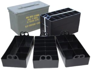 mtm aco ammo can organizer, 3 pack, usa made, black