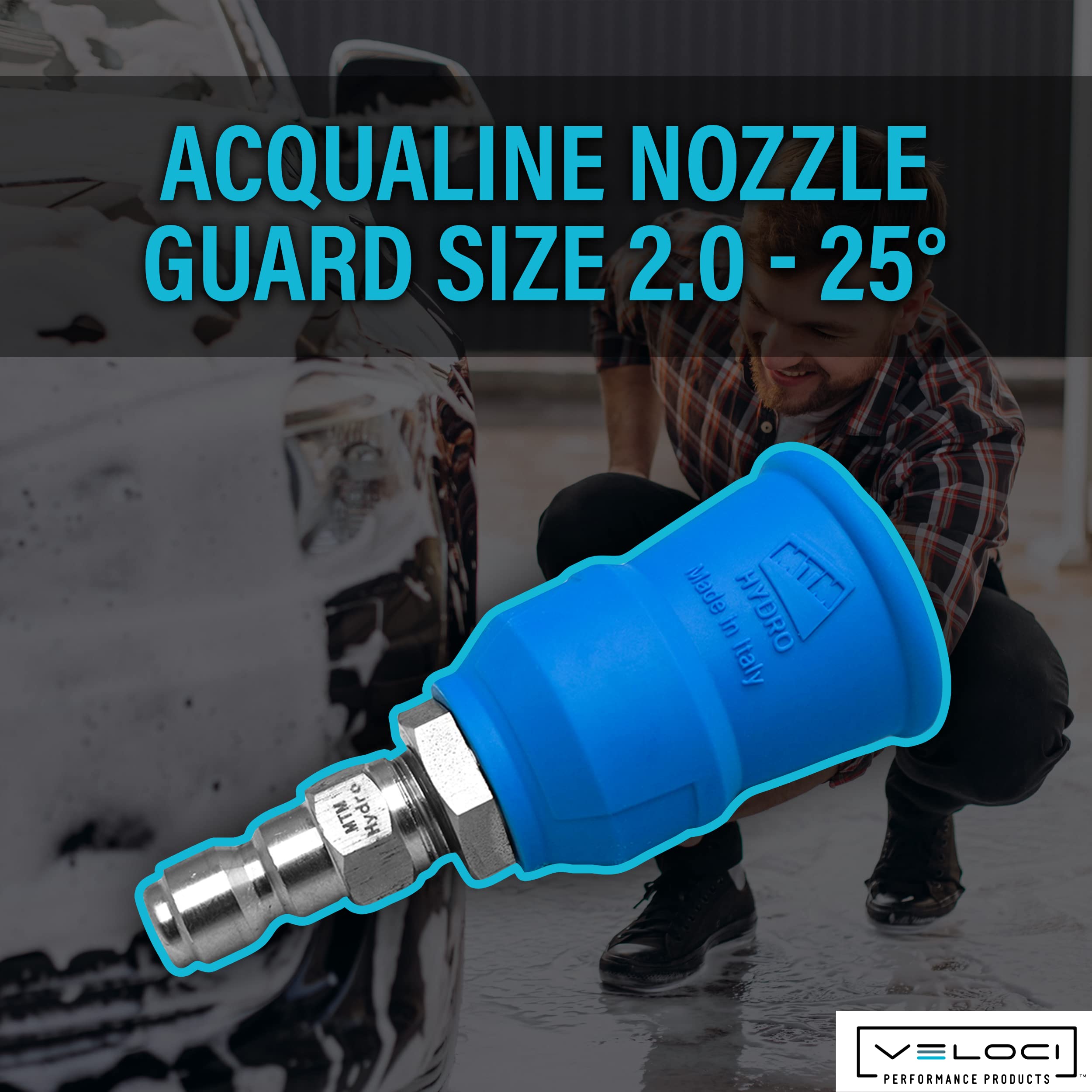 MTM Hydro Acqualine Pressure Washer Nozzle Guard Holder Tips Protector with 1/4” Quick Coupler Plug, 25 Degrees 2.0