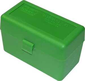 mtm 50 round flip-top rifle ammo box 270 win 280 rem 30-06, green