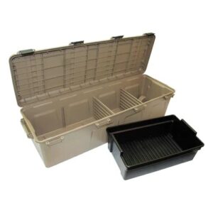 mtm mgc - the mule mobile gear crate, water-resistant, stackable, holds 75lbs of gear, usa made,