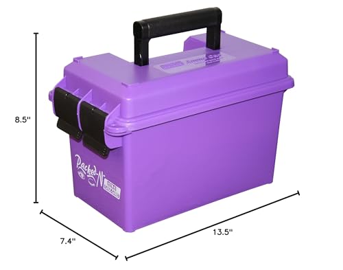 MTM AC50C-25 Ammo Can, 50-Caliber, Heavy-Duty Dual Latching System, Rugged Polypropylene Plastic, O-Ring Seal System, Water Resistant, Bulk Ammo Storage, USA Made, Purple