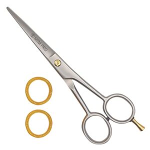 mtm pro hair cutting and hairdressing scissors 6 inchs, premium stainless steel shears with smooth razor & sharp edge blades, for salons, professional barbers, men & women, kids, adults, & pets