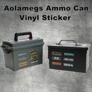 Aolamegs Ammo Can Vinyl Sticker Set, Caliber Decal Labels for Ammo Cans(80 Pack/20 Varieties camo Green)