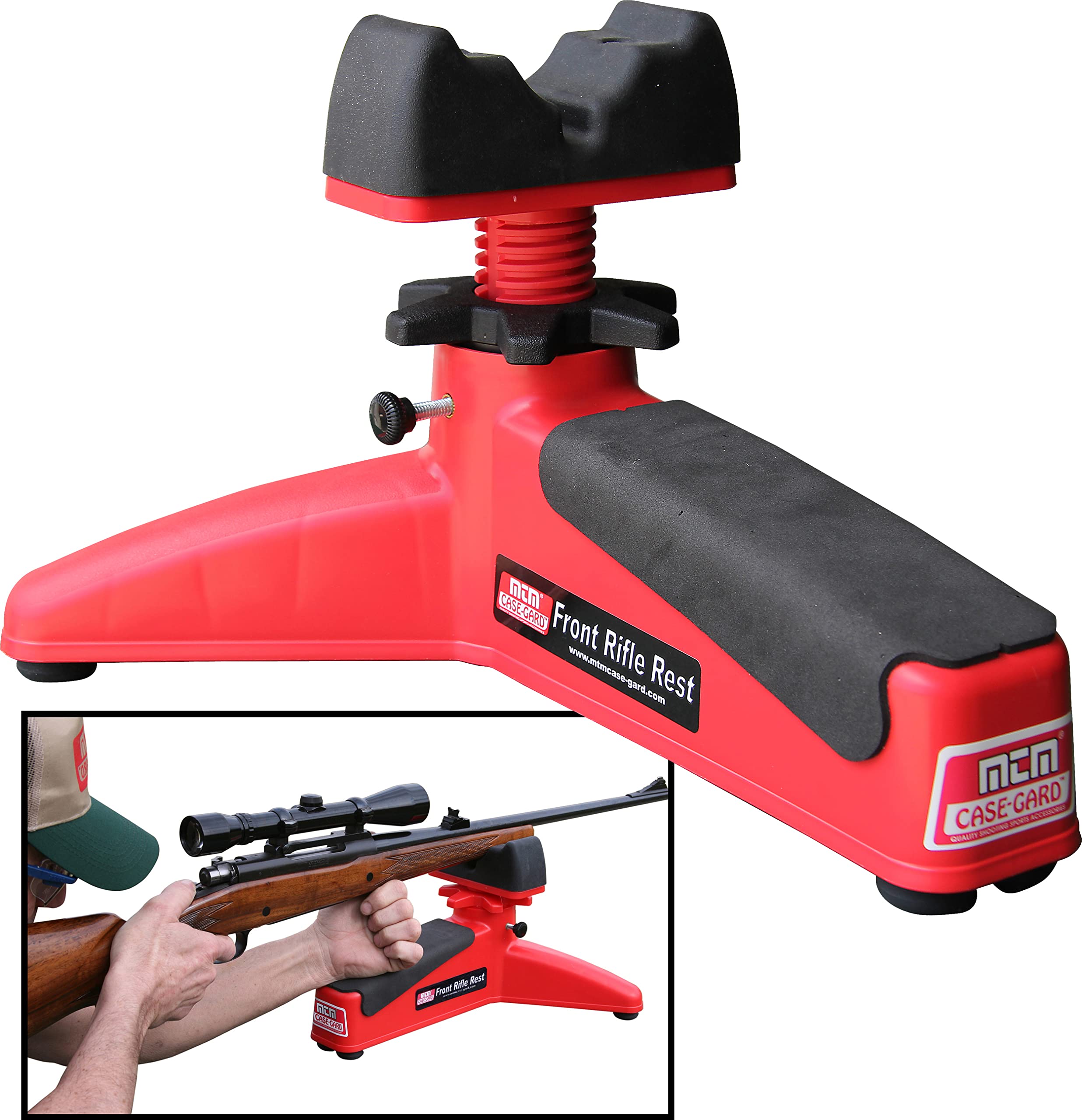 MTM FRR-30 Front Rifle Rest Ideal Shooting Rest for Rifle Shotgun Handgun, USA Made, Red