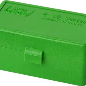 MTM 50 Round Flip-Top Rifle Ammo Box 22 Hornet, .30 Carbine, .218 BEE (Green)