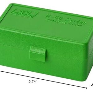 MTM 50 Round Flip-Top Rifle Ammo Box 22 Hornet, .30 Carbine, .218 BEE (Green)