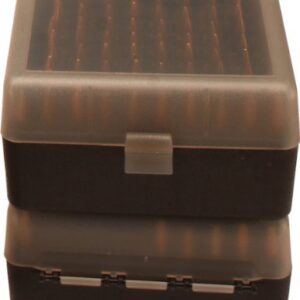 MTM 100 Round Flip-Top Rifle Ammo Box .17.222, 223, 6x47.222 Mag (Clear Smoke/Black)