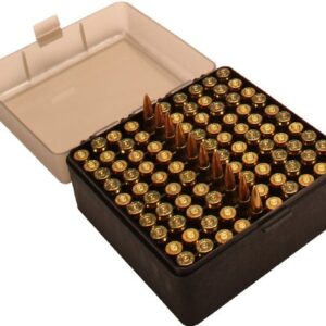 MTM 100 Round Flip-Top Rifle Ammo Box .17.222, 223, 6x47.222 Mag (Clear Smoke/Black)