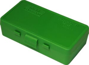 mtm plastic ammo box, green 50 round 40 s&w / 45 acp (2)