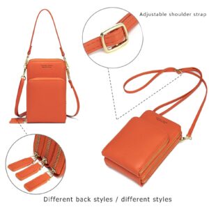 myfriday Small Crossbody Cell Phone Bag for Women, Mini Over Shoulder Handbag Purse with Credit Card Slots