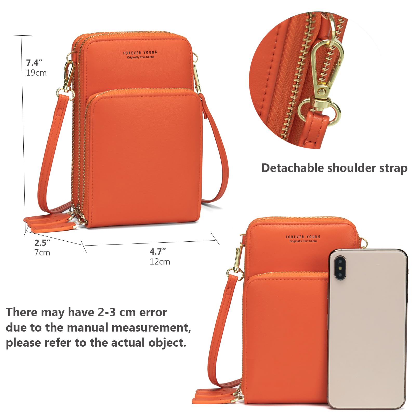 myfriday Small Crossbody Cell Phone Bag for Women, Mini Over Shoulder Handbag Purse with Credit Card Slots