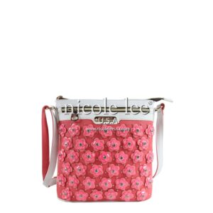 nicole lee makenzie floral encrusted beads cross body bag, pink, one size