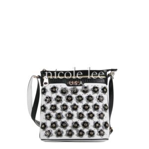 Nicole Lee Makenzie Floral Encrusted Beads Cross Body Bag, Pink, One Size