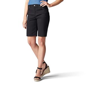 lee women's relaxed fit bermuda short, black, 18