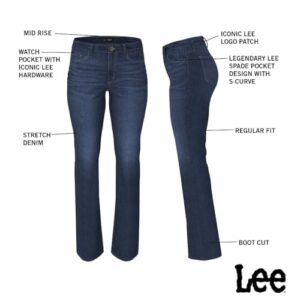 Lee Women's Legendary Mid Rise Bootcut Jean Heritage Fade 8 Short