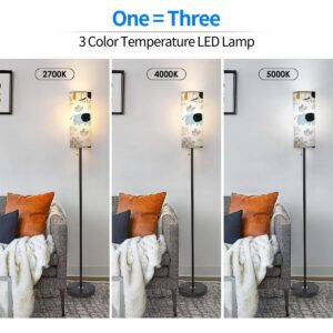 Modern Standing Lamps pattern lion elephant palm trees white for packaging Minimalist Floor Lamp Metal Pole Lamp with Linen Lampshade for Bedroom Living Room Office Nursery Reading Foot Switch