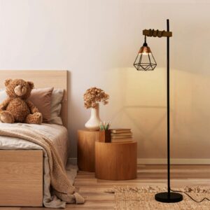 yuyanshop floor lamp for living room, smart floor lamp, tall standing lamp with rattan lampshade, farmhouse floor lamps for bedroom office, boho floor lamp