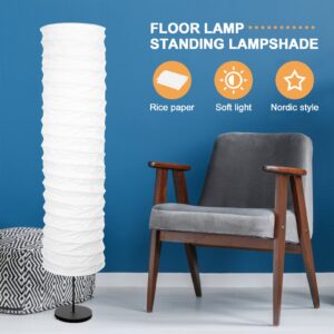 STOBOK Rice Paper Floor Lamp Shade Nordic Style Table Light Cover Floor Standing Lampshade Protector Cover Replacement for Home Hotel Bedside Desk Wall Floor Lamp