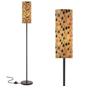 rzntjhuina modern standing lamps vintage autumn cute fall vintage minimalist floor lamp metal pole lamp with linen lampshade for bedroom living room office nursery reading foot switch