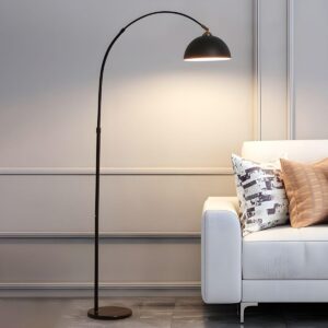 RUNNUP Modern Tall Lamp 1-Light Black Floor Lamp Metal Reading Lamp Floor Standing for Study Room Living Room Bedroom