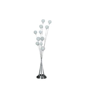 46" chrome multi light led novelty floor lamp 46 x 9 silver modern contemporary black