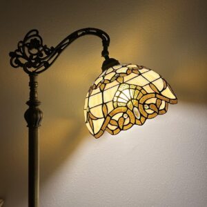 enjoy decor lamps tiffany floor lamp gold stained glass baroque style lavender arched lamp gooseneck adjustable for living room bedroom 20" w*12" d*63" h