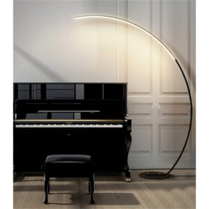 62.99 Inches Metal Arched Floor Lamp Black Modern Contemporary Bulbs Included