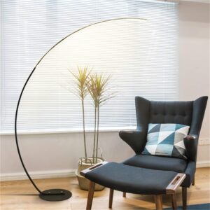 62.99 Inches Metal Arched Floor Lamp Black Modern Contemporary Bulbs Included