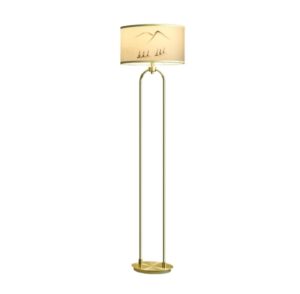 ntiyou floor light metal floor lamp fabric lampshade floor light simple vertical double pole iron floor lamps for living room bedroom office