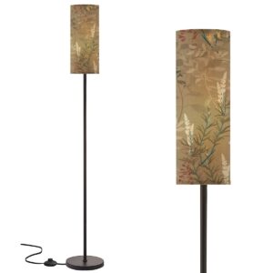 boho standing lamps floral surface for fabric wrapping scrapbooking beige minimalist floor lamp metal pole lamp with linen lampshade for bedroom living room office nursery reading foot switch