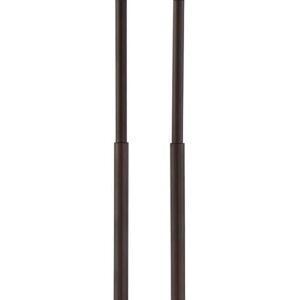 Franklin Iron Works Roscoe Modern 62" Tall Standing Floor Lamps Set of 2 Lights Twin Pole Pull Chain Brown Roman Bronze Finish Living Room Bedroom House Reading Office Home Decor Entryway Dining