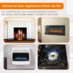 F271239 One-Stop Universal Gas-Appliance Hook Up Kit for Garage Heaters, Wall Mounted Heaters, Gas Fireplace, Gas Dryer and Gas Stoves