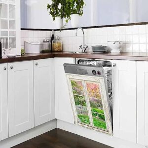 Dishwasher Magnet Cover Idyllic Garden Virginia Wooden Fence Entrance by Bushes White Dogwood Magnetic Refrigerator Stickers Decorative Appliance Cover Fridge Panels Metal Door Garage 23x26in