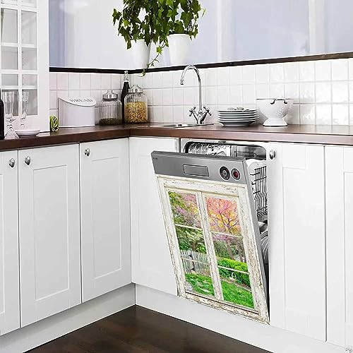 Dishwasher Magnet Cover Idyllic Garden Virginia Wooden Fence Entrance by Bushes White Dogwood Magnetic Refrigerator Stickers Decorative Appliance Cover Fridge Panels Metal Door Garage 23x26in