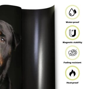 Dishwasher Magnet Cover Rottweiler Dog Portrait a Black Background Magnetic Refrigerator Stickers Decorative Appliance Cover Fridge Panels Metal Door Garage 23x26in