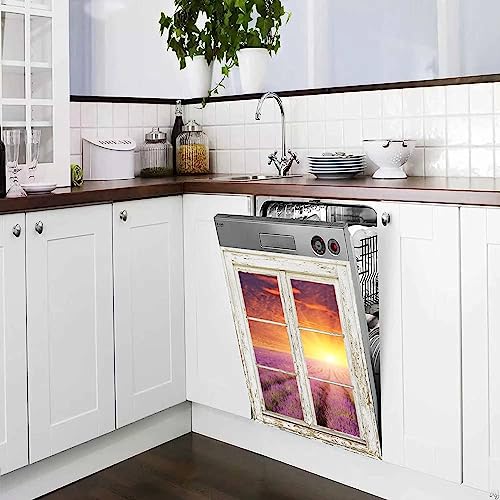 Dishwasher Magnet Cover Lavender Beautiful Meadow Magnetic Refrigerator Stickers Decorative Appliance Cover Fridge Panels Metal Door Garage 23x26in