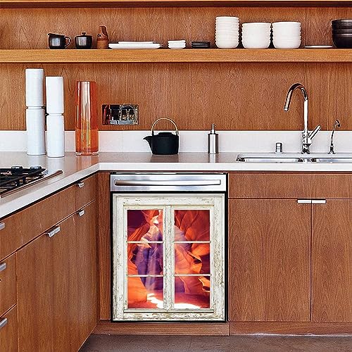 Dishwasher Magnet Cover Upper Antelope Magnetic Refrigerator Stickers Decorative Appliance Cover Fridge Panels Metal Door Garage 23x26in