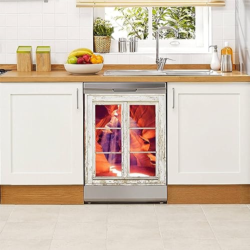 Dishwasher Magnet Cover Upper Antelope Magnetic Refrigerator Stickers Decorative Appliance Cover Fridge Panels Metal Door Garage 23x26in