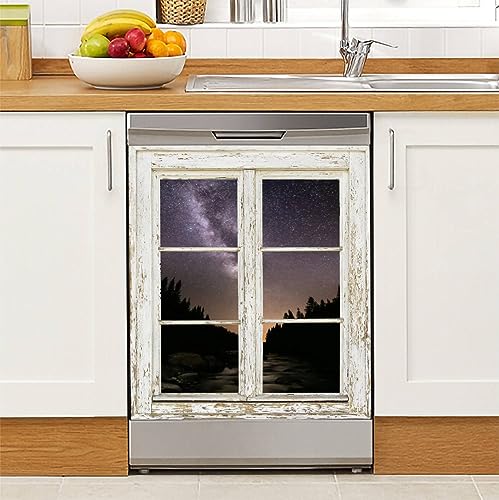 Dishwasher Magnet Cover Night Sky Milky Way Nature Panorama Magnetic Refrigerator Stickers Decorative Appliance Cover Fridge Panels Metal Door Garage 23x26in