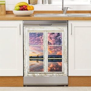 dishwasher magnet cover dramatic pink clouds reflection magnetic refrigerator stickers decorative appliance cover fridge panels metal door garage 23x26in