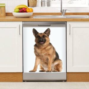 dishwasher magnet sticker german shepherd dog 4 years old sitting in front of white magnetic refrigerator sticker appliance covers home kitchen decor for fridge metal door garage 23x26in