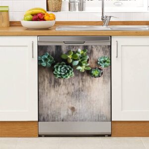 botanical dishwasher magnet cover green house plants potted succulents a basket magnetic refrigerator stickers decorative appliance cover fridge panels metal door garage 23x26in