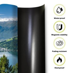 Dishwasher Magnet Cover Ship Sails Over The Idyllic Lake Zell am See in a Summer Alpine Magnetic Refrigerator Stickers Decorative Appliance Cover Fridge Panels Metal Door Garage 23x26in