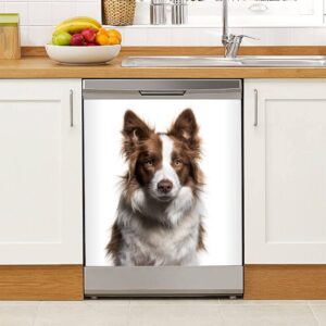 dishwasher magnet sticker border collie 1 year old portrait against white magnetic refrigerator sticker appliance covers home kitchen decor for fridge metal door garage 23x26in