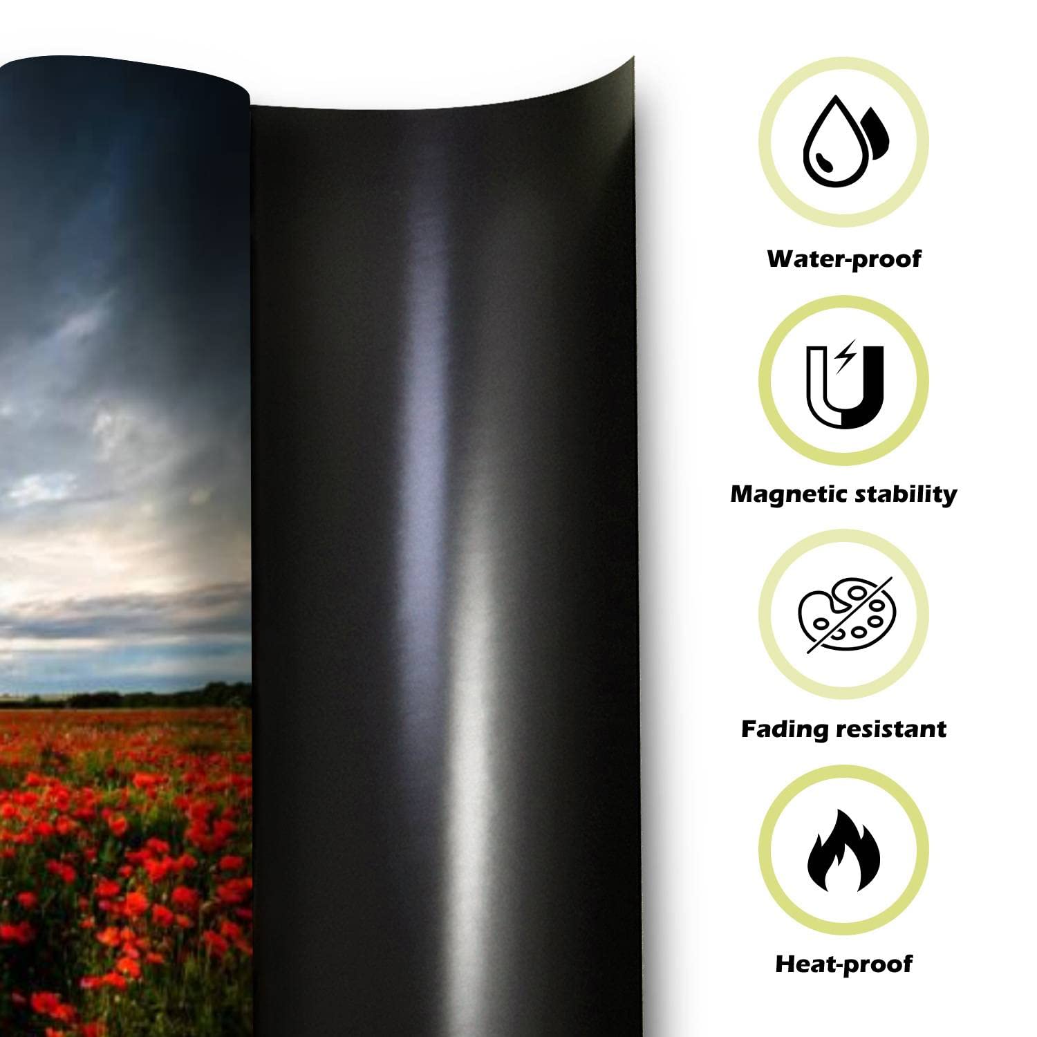 Dishwasher Magnet Cover Field Flowers Under Dramatic Sky Evening Sunshine Magnetic Refrigerator Stickers Decorative Appliance Cover Fridge Panels Metal Door Garage 23x26in