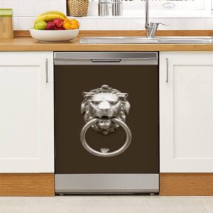 dishwasher magnet cover vintage architecture door exotic door knocker head lion magnetic refrigerator stickers decorative appliance cover fridge panels metal door garage 23x26in