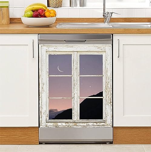 Dishwasher Magnet Cover New Moon Southern Alps Magnetic Refrigerator Stickers Decorative Appliance Cover Fridge Panels Metal Door Garage 23x26in