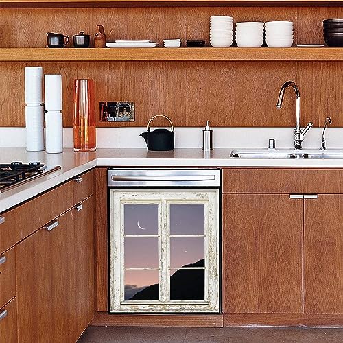 Dishwasher Magnet Cover New Moon Southern Alps Magnetic Refrigerator Stickers Decorative Appliance Cover Fridge Panels Metal Door Garage 23x26in